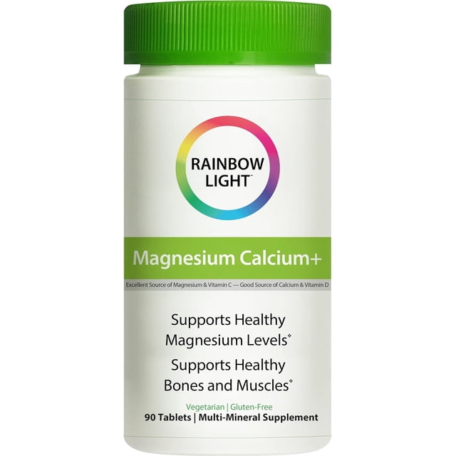 Rainbow Light Magnesium Calcium + Vitamins, Minerals Supplement, 90 ...