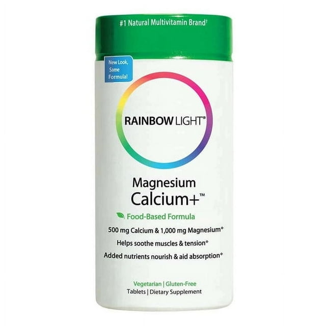 Rainbow Light - Magnesium Calcium + Vitamin D Complex - 500mg Calcium ...