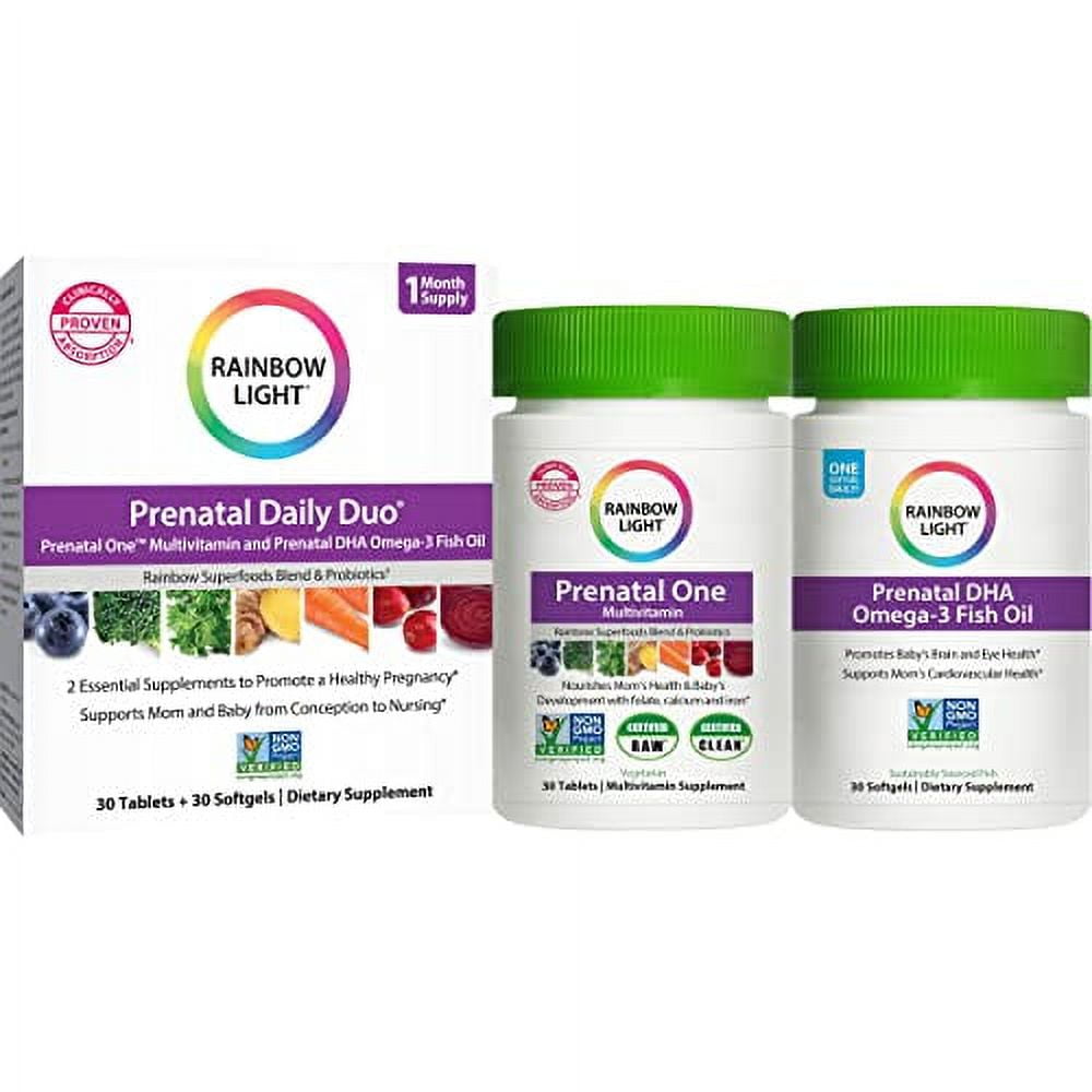 Rainbow Light Prenatal Daily Duo: Prenatal One Multivitamin & Prenatal ...