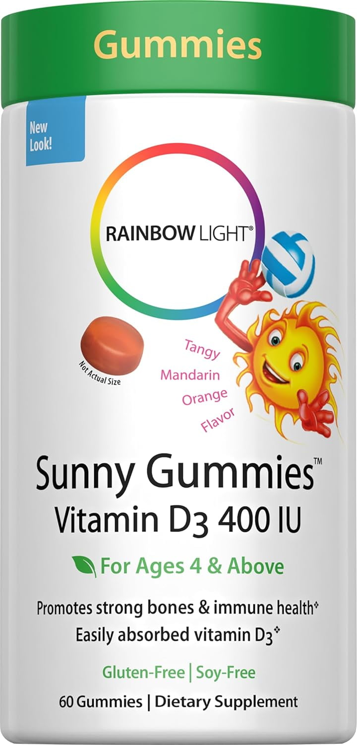 Sunny Gummies Vitamin D3 400 IU | Tangy Tangerine Flavor | 60 Gummy ...