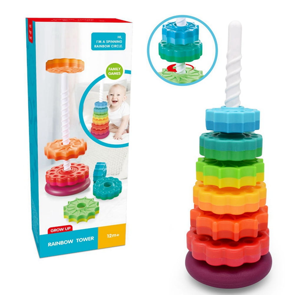 Rainbow Linking Stacking Ring Soft Toys for 6+ Years Old Girls Boys ...