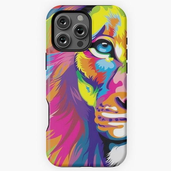 Rainbow Lion Animal Phone Case for iPhone 11 12 13 14 15 16 17 Pro Max ...