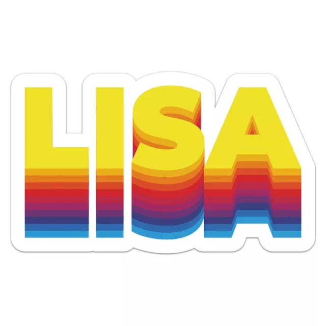Rainbow Lisa Name Sticker Phone Decal Water Bottle Stickers Car Decals ...