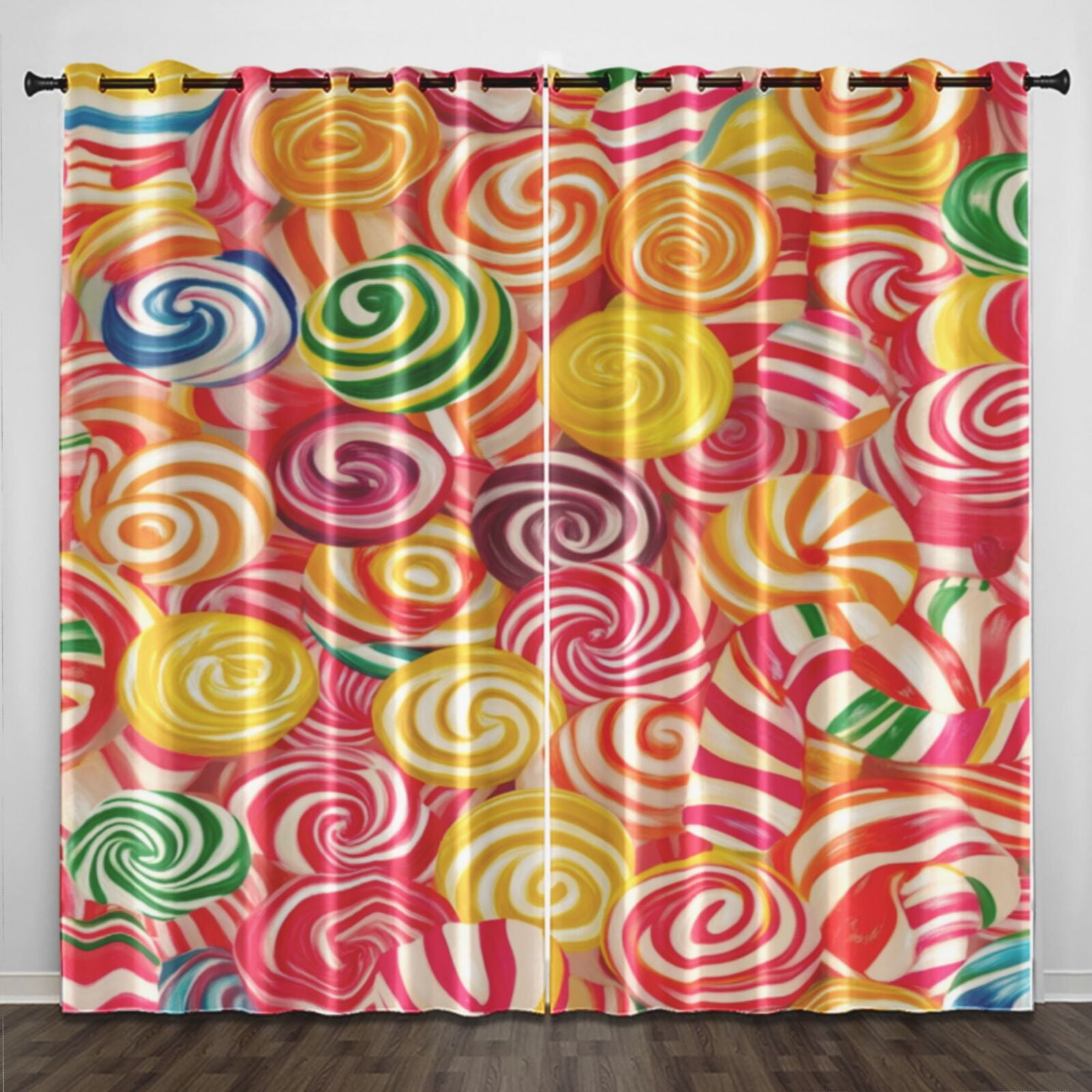 Rainbow Lollipop (27) Curtains 2 Panels Set Blackout For Bedroom Living Room Kitchen Black Out ...