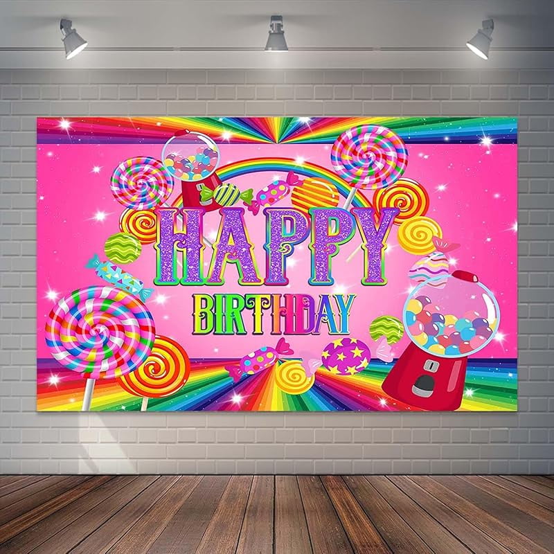 Rainbow Lollipop Candy Themed Background Sweets Candy Sweet Celebration ...