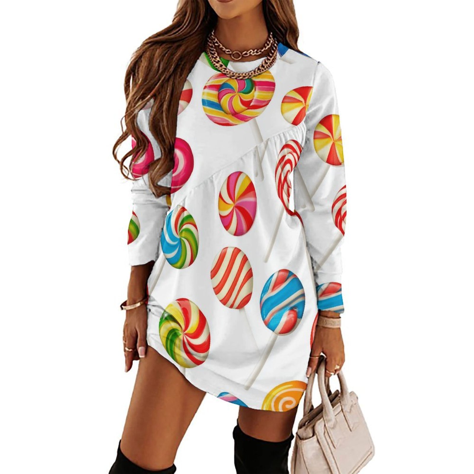 Rainbow Lollipop Loose Dress Evening Dress Summer Dresses for Women ...