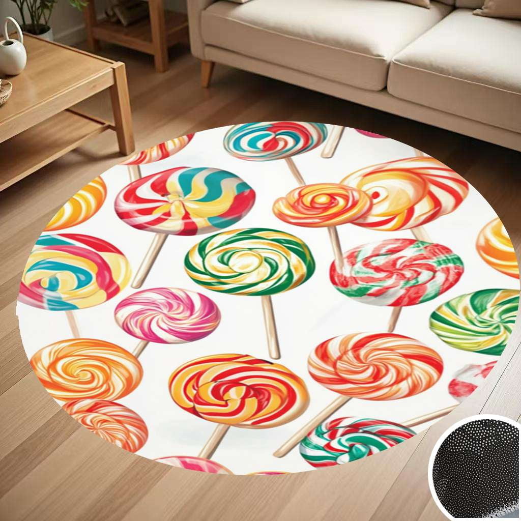 Rainbow Lollipop Round Carpet Living Room Bedroom Home Decoration ...