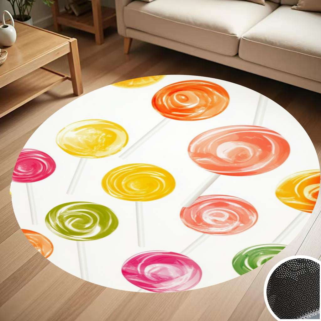 Rainbow Lollipop Round Carpet Living Room Bedroom Home Decoration ...