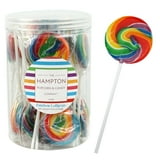 "The Hampton Popcorn & Candy Company, Rainbow Lollipops 24 Pack, Fruity ...