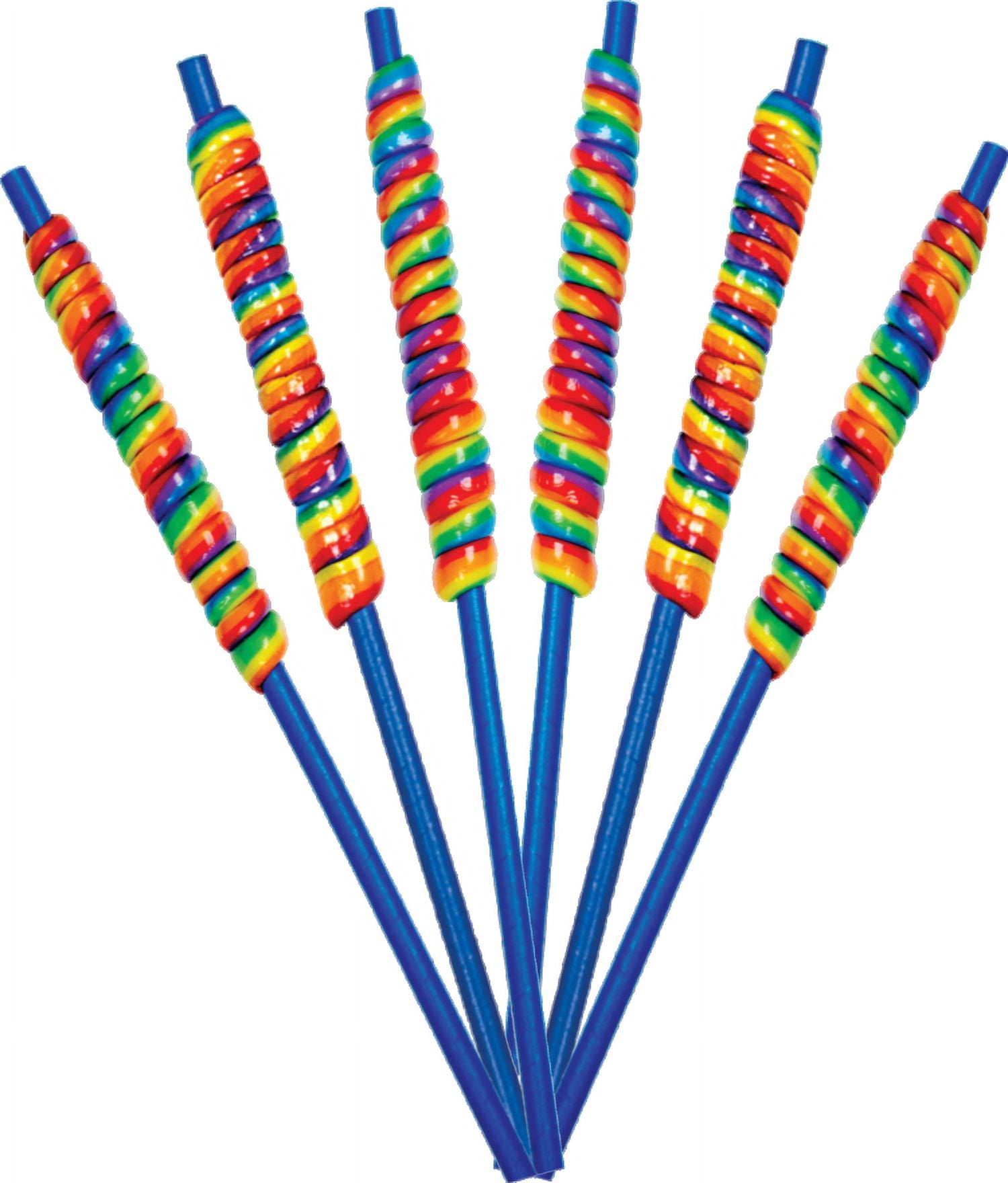 Rainbow Lollistraws Twister Pops, Party Pack 5 Count Peg Bag - Walmart.com