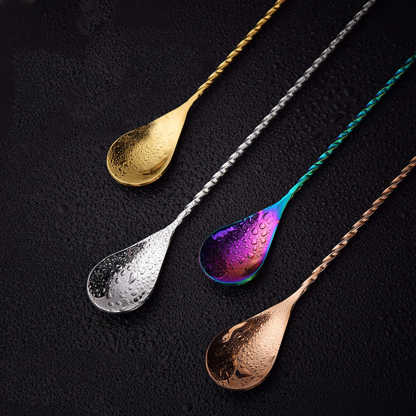 Rainbow Long Handle Iced Tea Spoon, Smooth Surface Rainbow Stainless ...