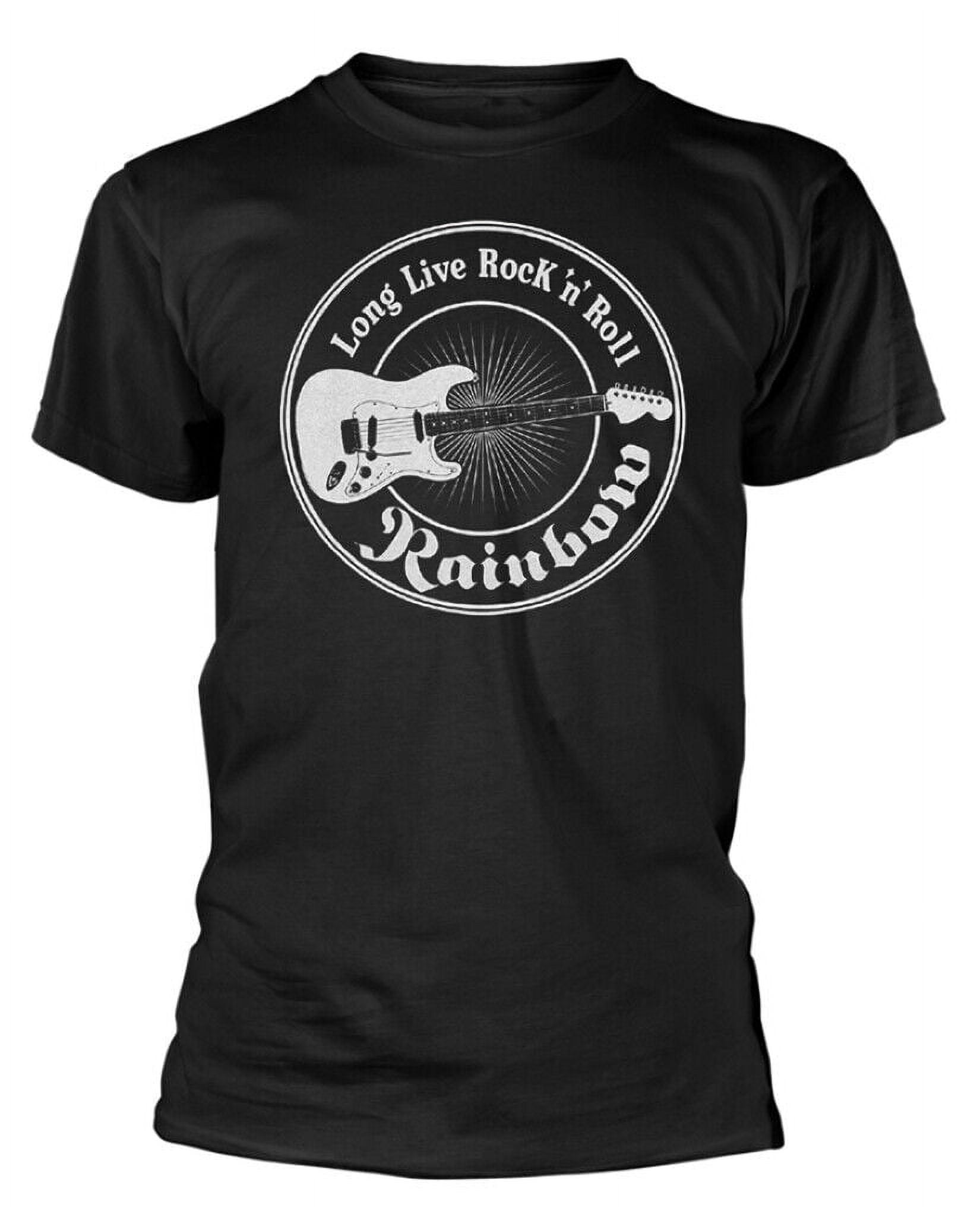 Rainbow Long Live Rock N Roll Guitar Black T-Shirt NEW OFFICIAL ...