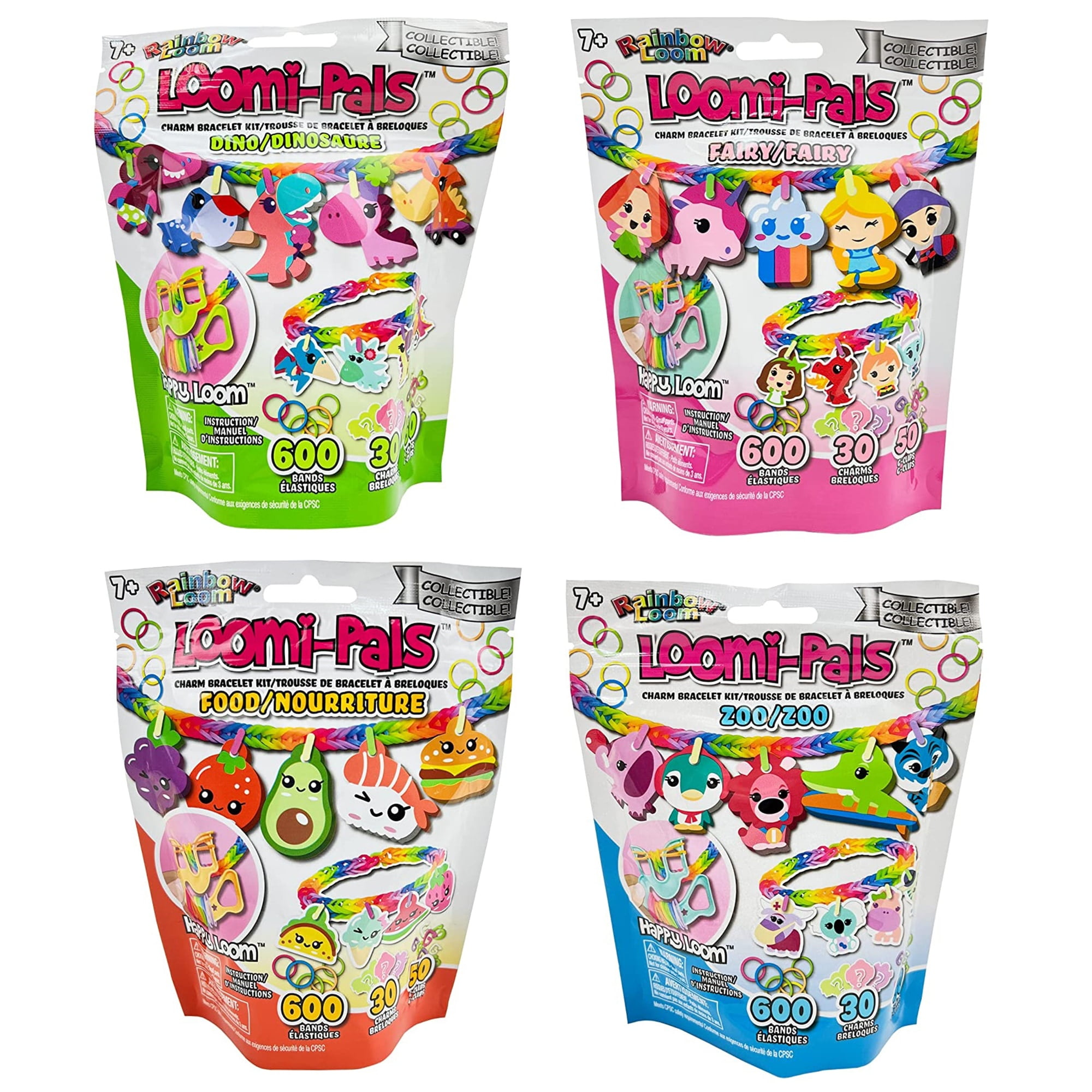 Rainbow Loom: Loomi-Pals Collectible 4 PK Bundle: Zoo, Dino, Fairy ...