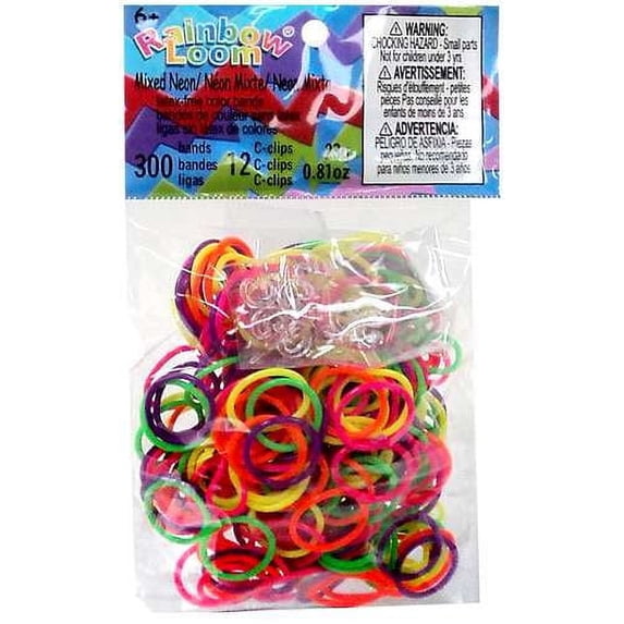Rainbow Loom Mixed Neon Rubber Bands Refill Pack (300 ct) - Walmart.com