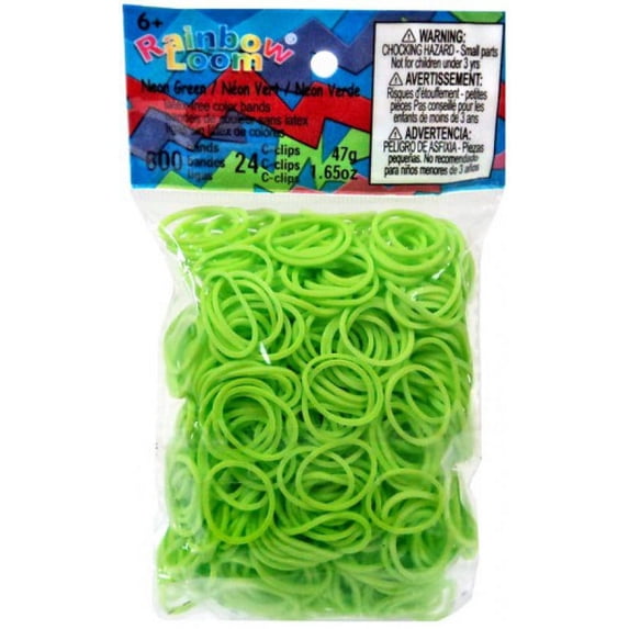 Rainbow Loom Neon Green Rubber Bands Refill Pack RL11 (600 ct ...