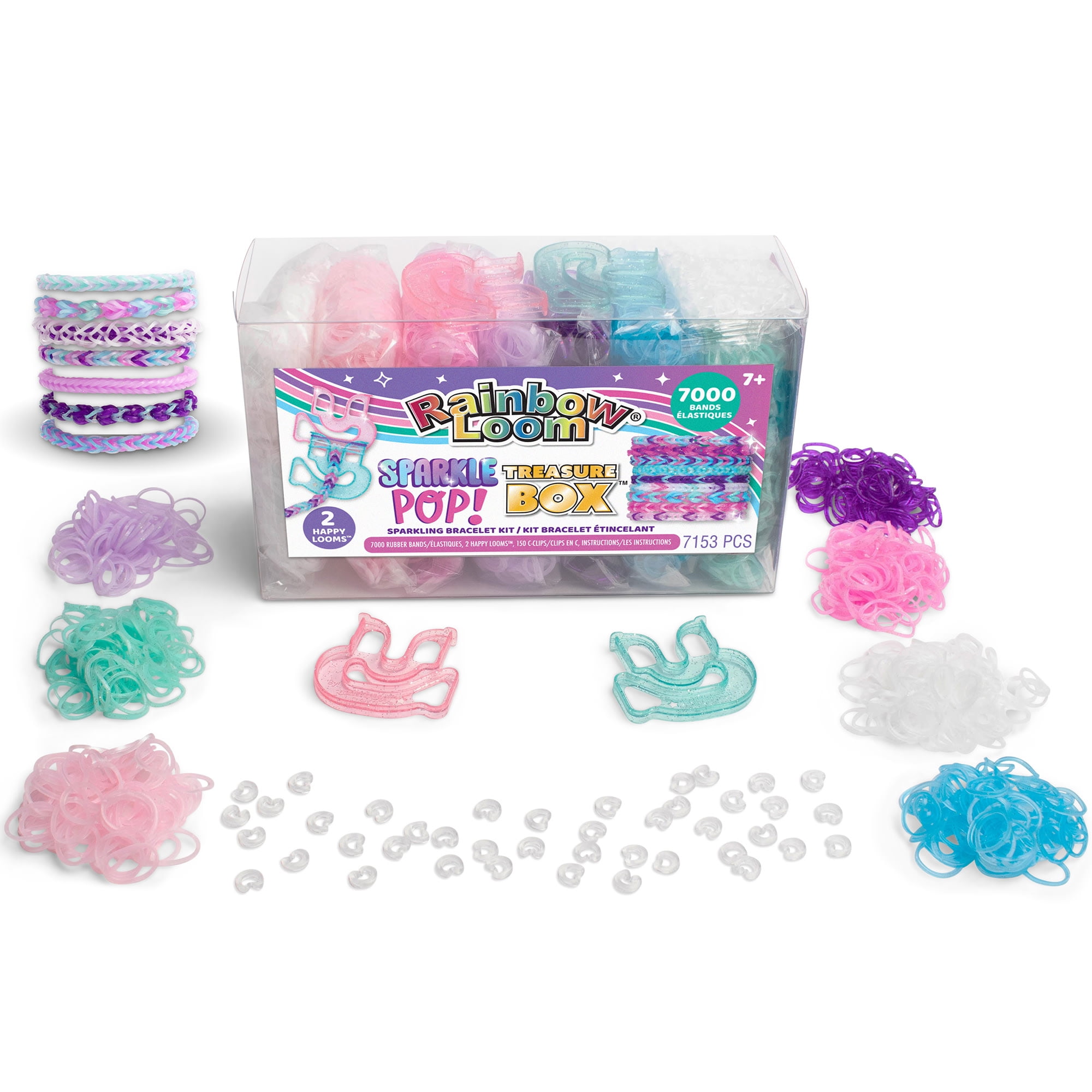 Rainbow Loom: Treasure Box - Sparkle Pop! Edition - DIY Bands Bracelet Kit, 7000 Color Rubber ...