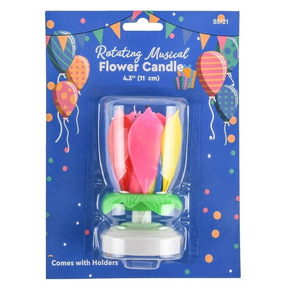 Rainbow Lotus Flower Birthday Candle, 8 Petal, Colorful, Musical ...