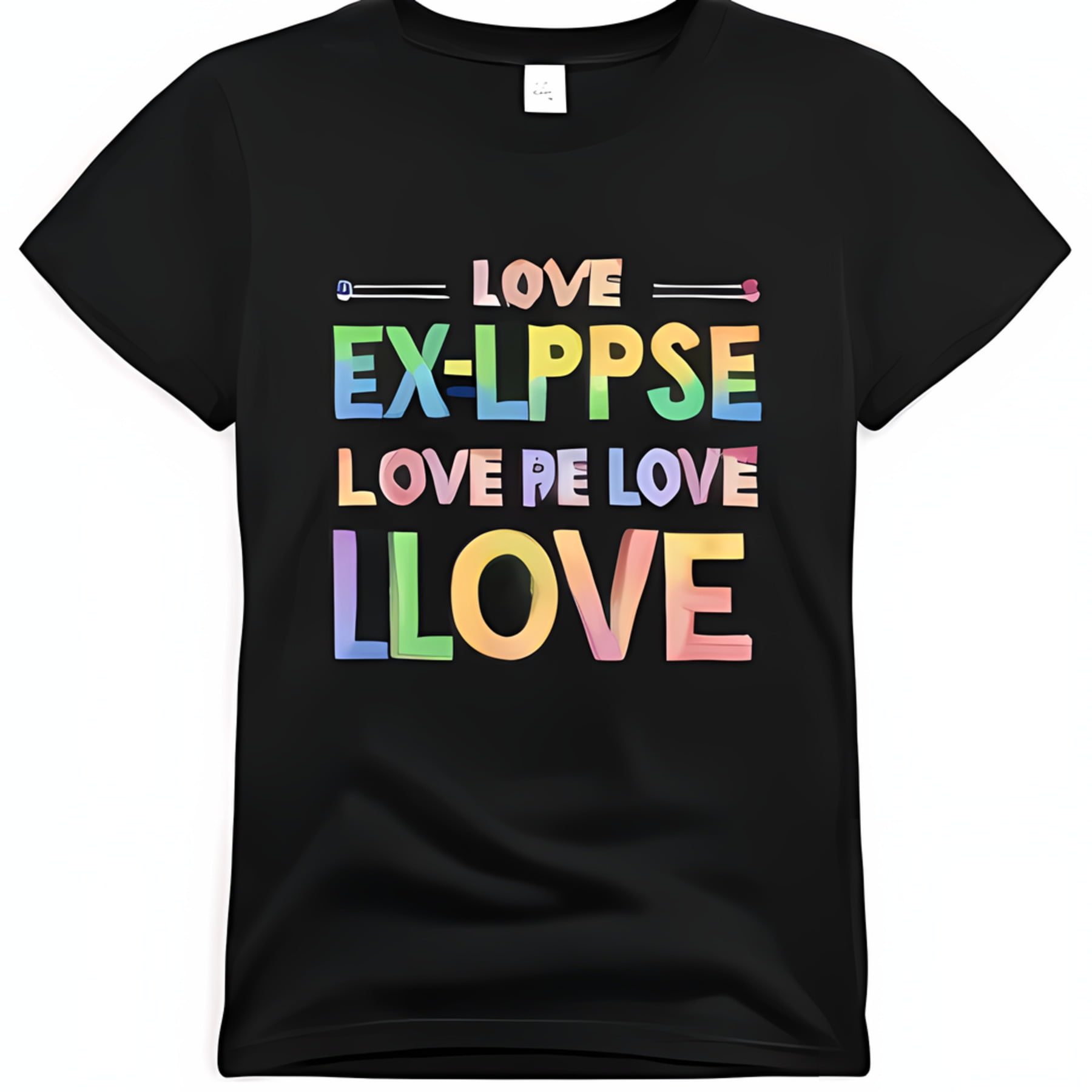 Rainbow Love Exclamation Point T-Shirt Vector Illustration in Leint CFD ...