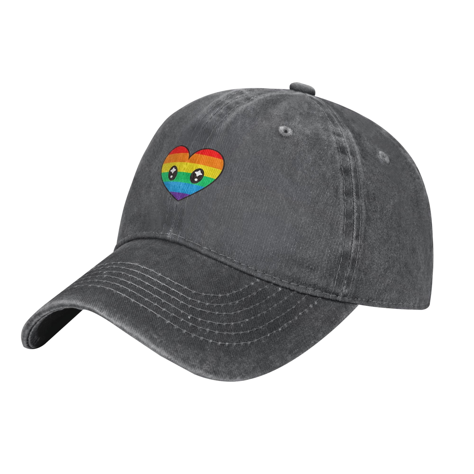 Rainbow Love LGBT Pride Prints Baseball Cap, Adjustable Washed Cotton ...