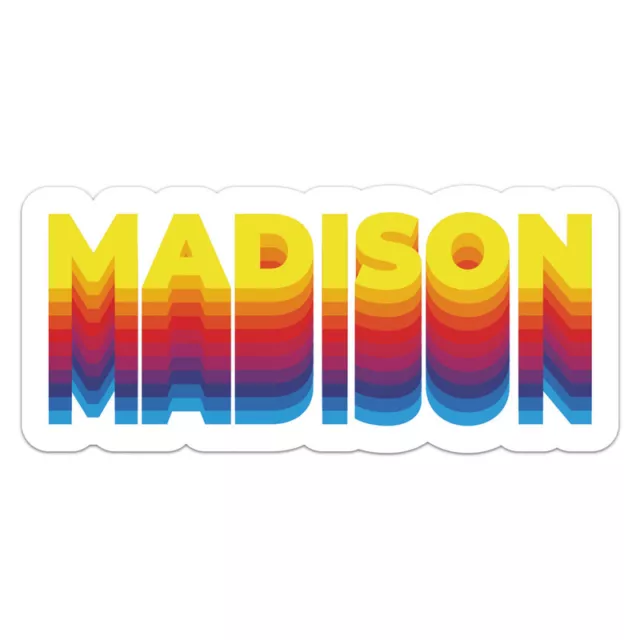 Rainbow Madison Name Sticker Phone Decal Water Bottle Stickers Car ...
