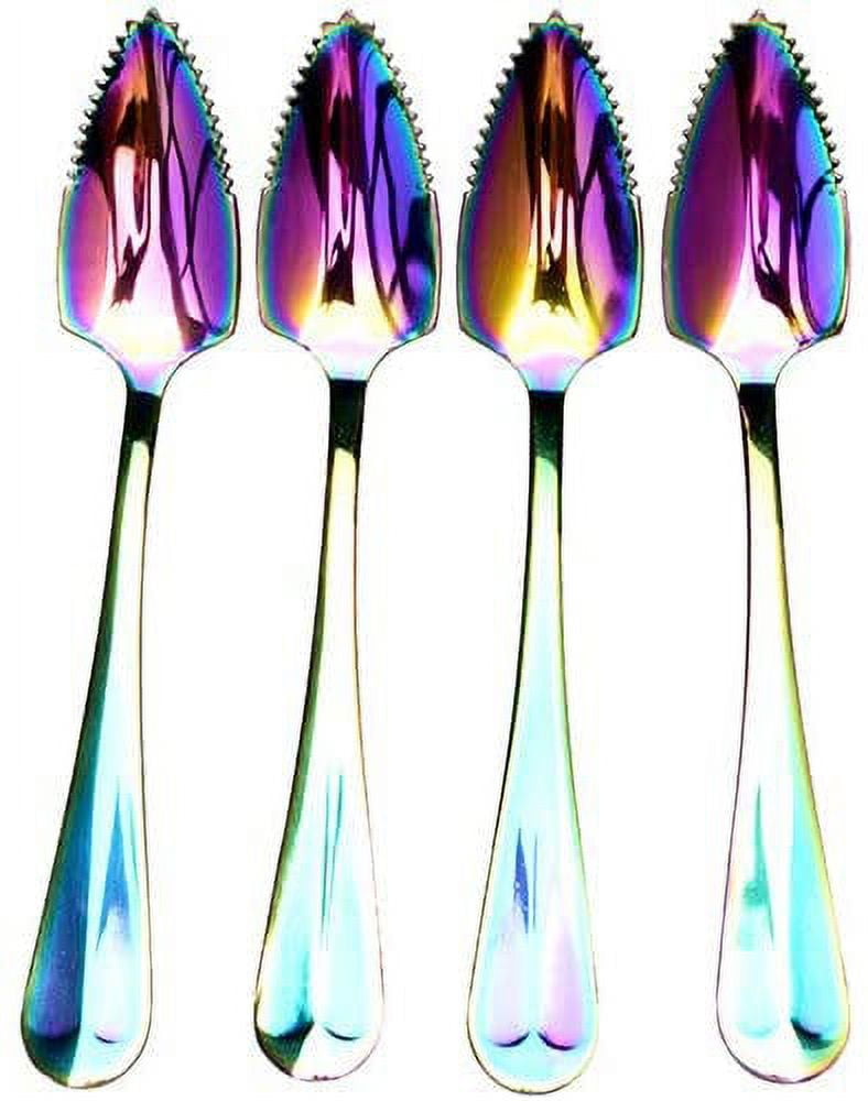 Rainbow Magic Mirror Finish Stainless Steel Grapefruit Spoon Set - Set ...