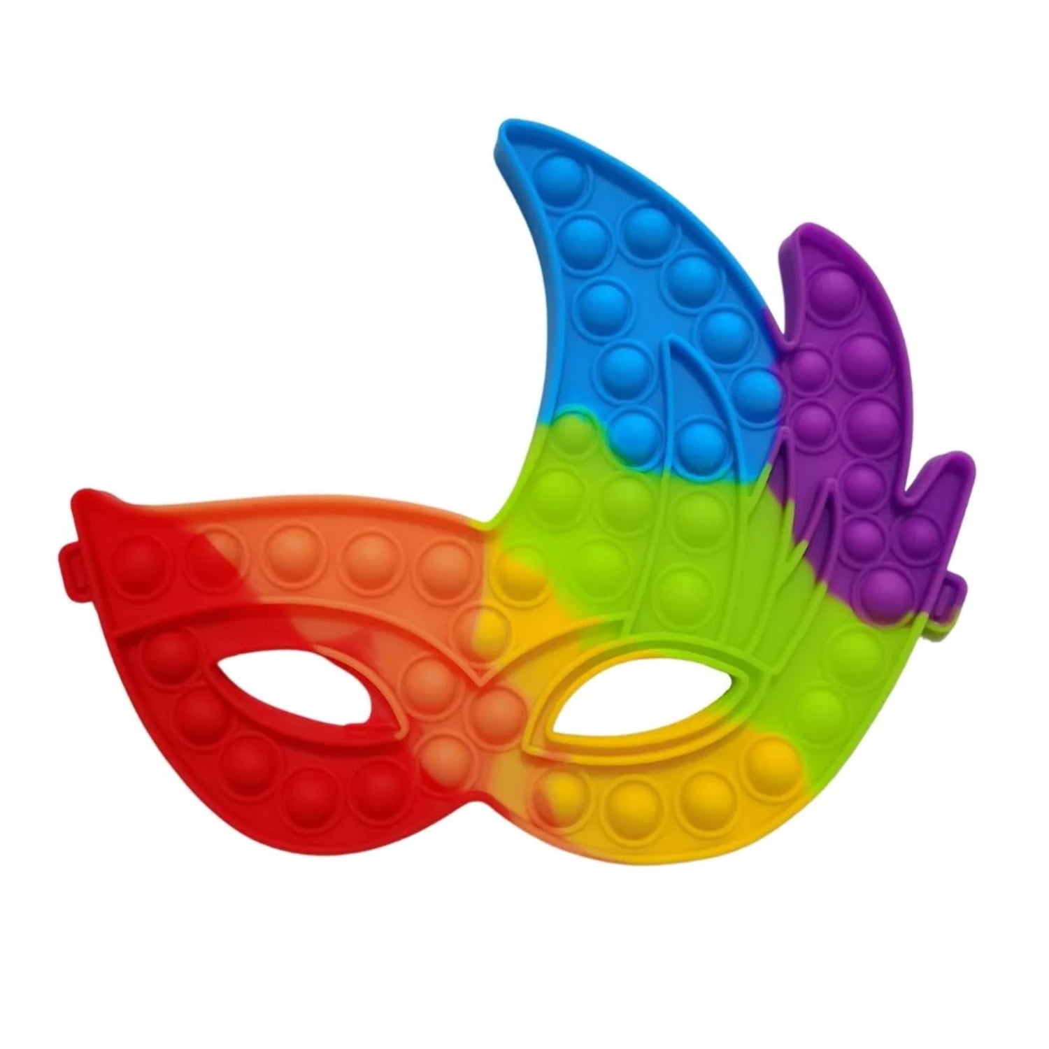 Rainbow Mardi Gras Mask with Embellishment Fidget Popper - 5cm x 20cm ...