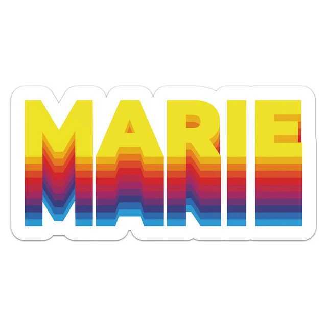Rainbow Marie Name Sticker Phone Decal Water Bottle Stickers Car Decals ...