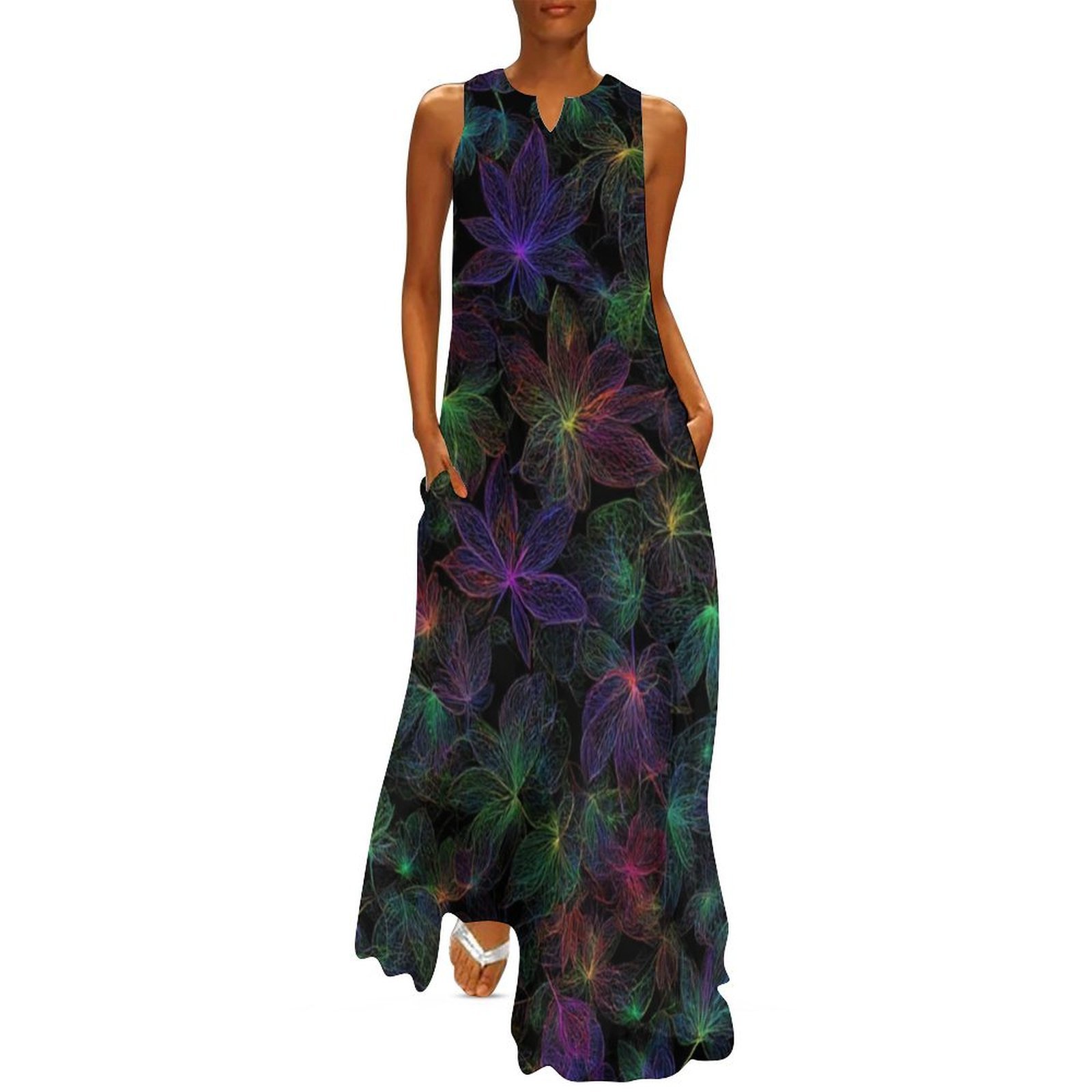 Rainbow Marijuana Leaf Weed Long Dress Women's summer dress women's ...