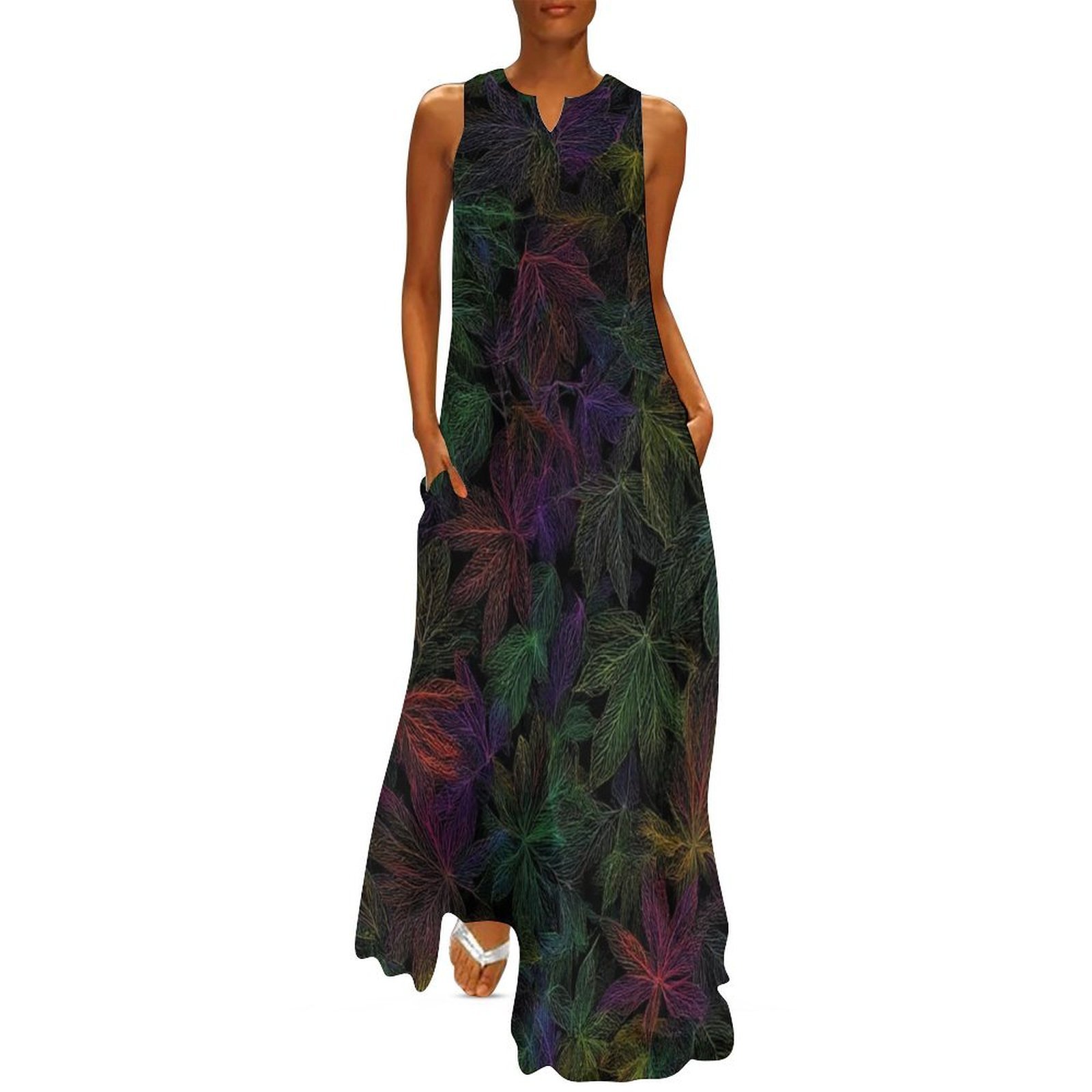 Rainbow Marijuana Leaf Weed Long Dress dress women summer dress for ...