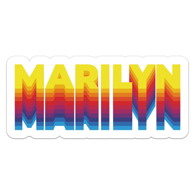 Rainbow Marilyn Name Sticker Phone Decal Water Bottle Stickers Car ...