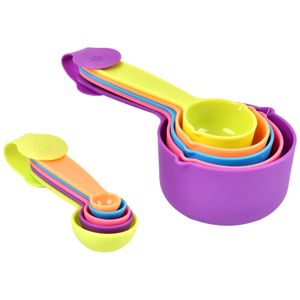 Rainbow Measuring Set Cup Scoop Cups for Baking Plastic Seasoning ...