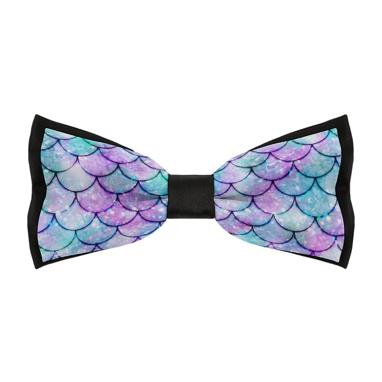 Rainbow Mermaid Scale Bow Tie Necktie Silk Ties For Men Casual Neck Tie ...
