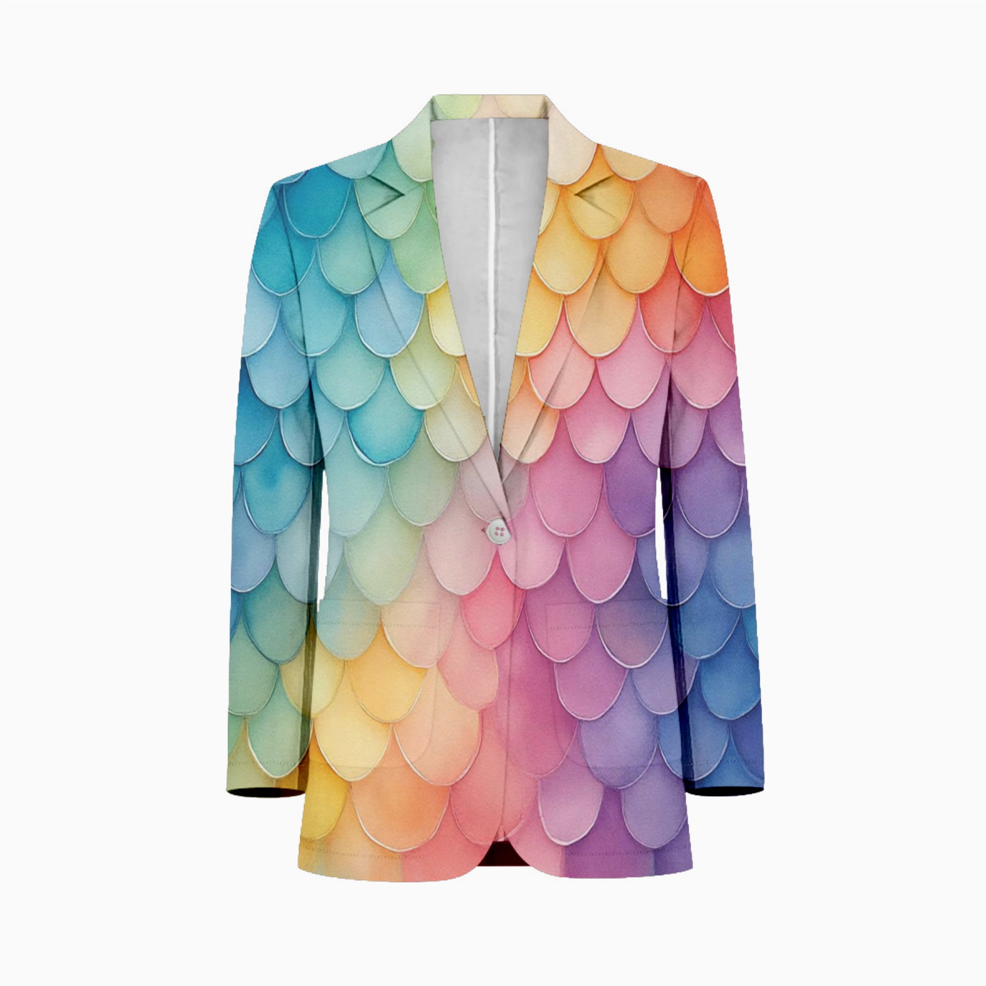 Rainbow Mermaid Scales Mens Suits Shawl Collar Slim Fit Suit Mens Groom ...