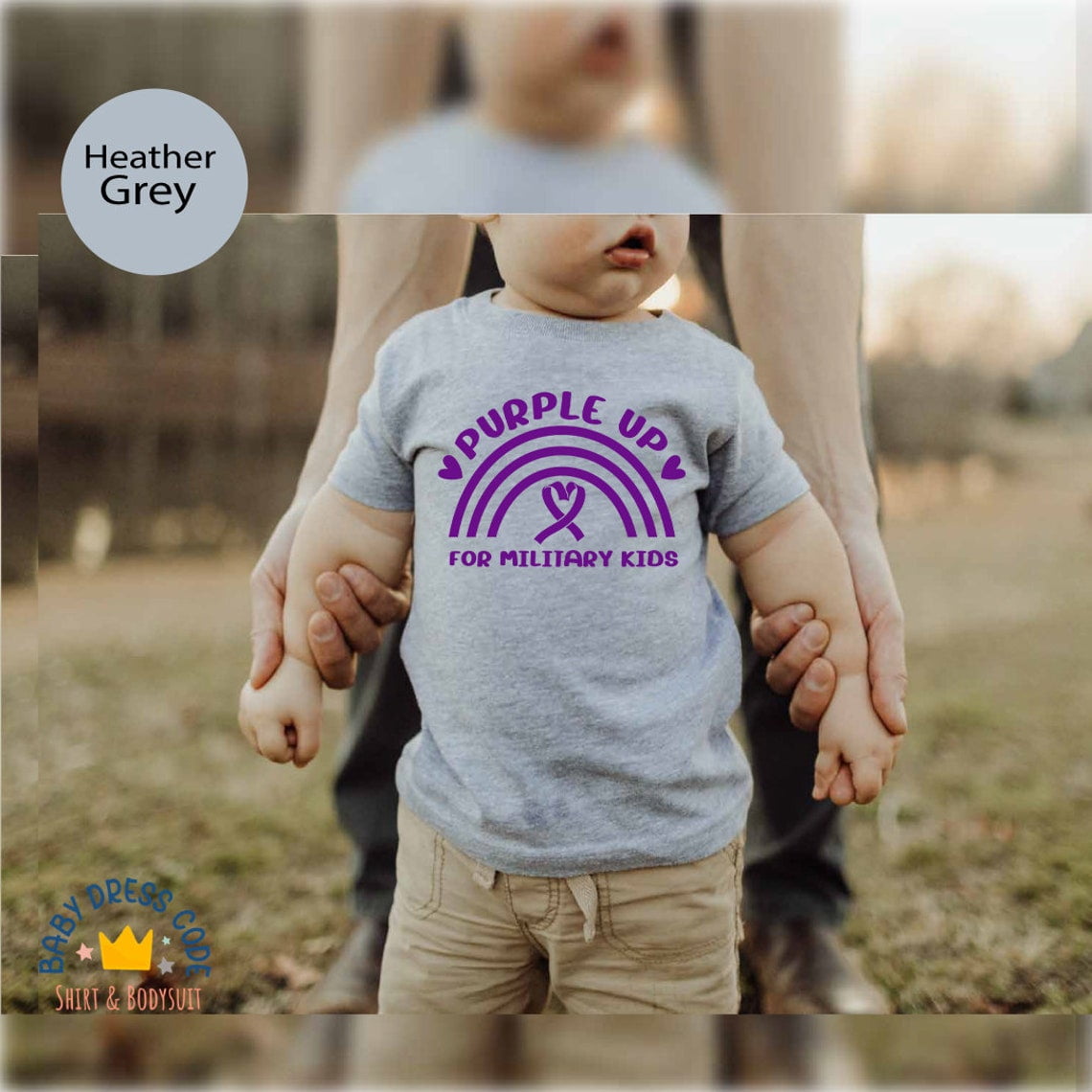 Rainbow Military Child Shirt, Purple Up For Military Kids Shirt, Month ...