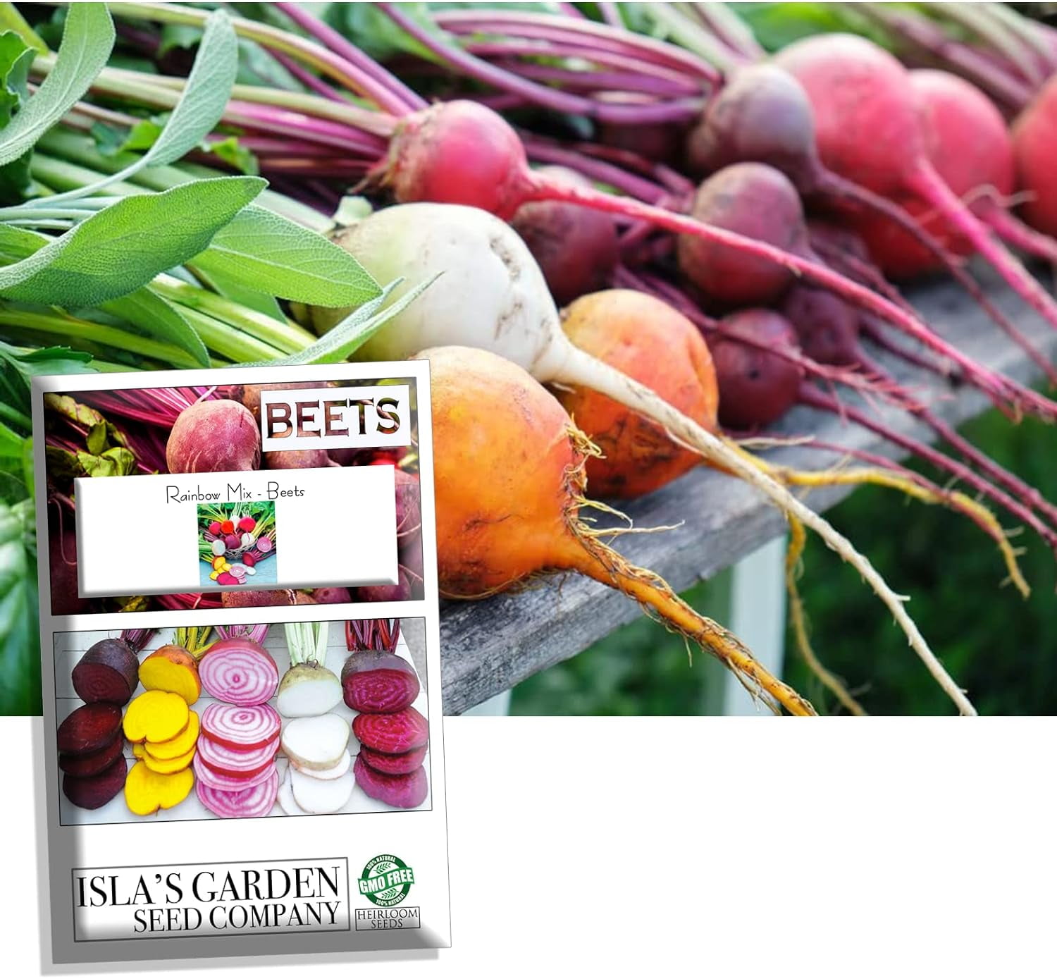 "Rainbow Mix" Beet Seeds for Planting, 100+ Heirloom Seeds Per Packet ...