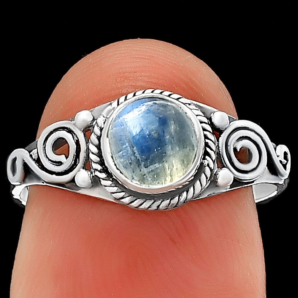 Rainbow Moonstone - India 925 Sterling Silver Ring s.8.5 Jewelry ...