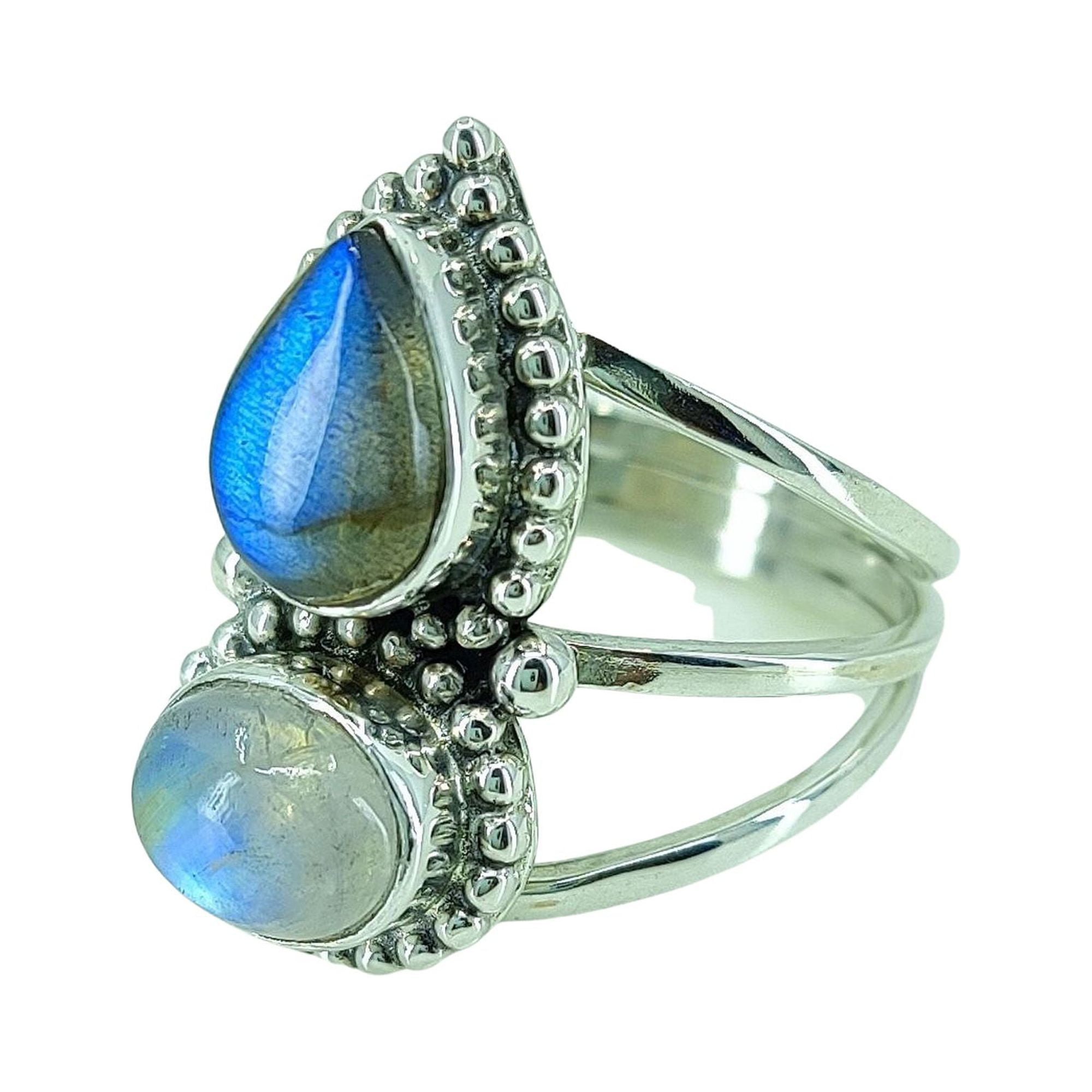 Rainbow Moonstone, Labradorite 925 Solid Sterling Silver Handmade Women ...