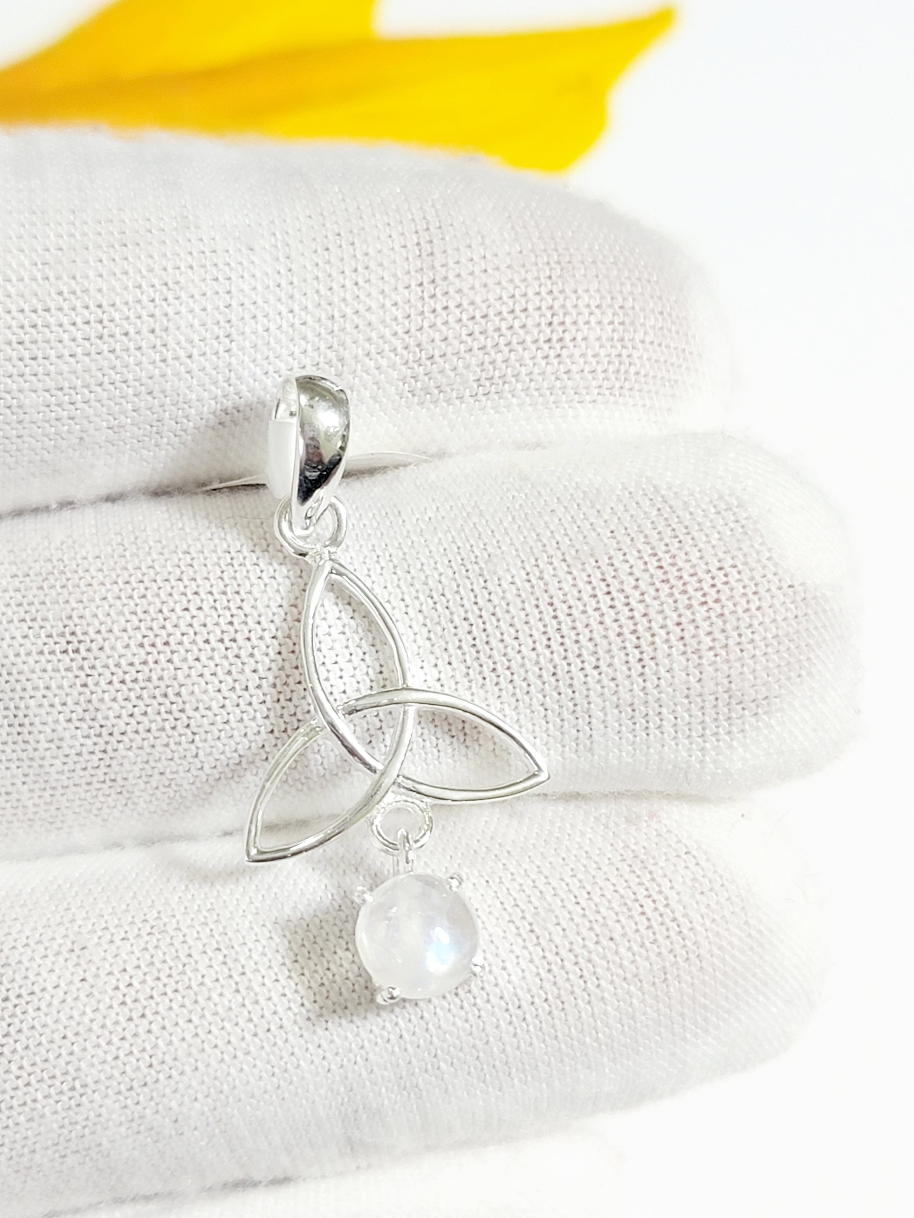 Rainbow Moonstone Pendant, Solid Sterling Silver, Deep Blue Flash ...