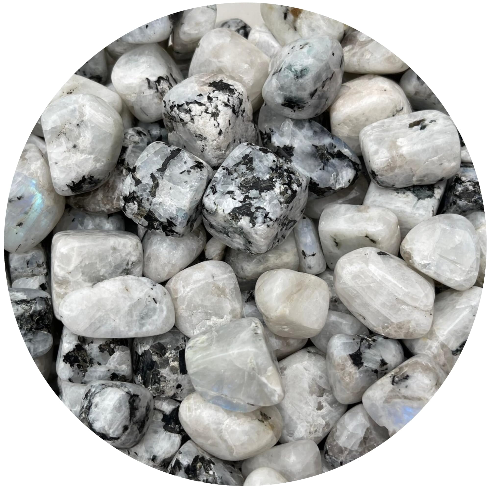 Rainbow Moonstone Tumbled Stones, Polished Rainbow Moonstone Gemstone ...