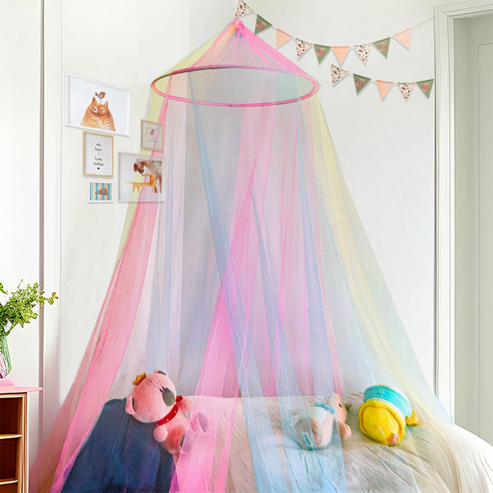 Rainbow Mosquito Net for Bed, Large Rainbow Bed Canopy for Girls ...