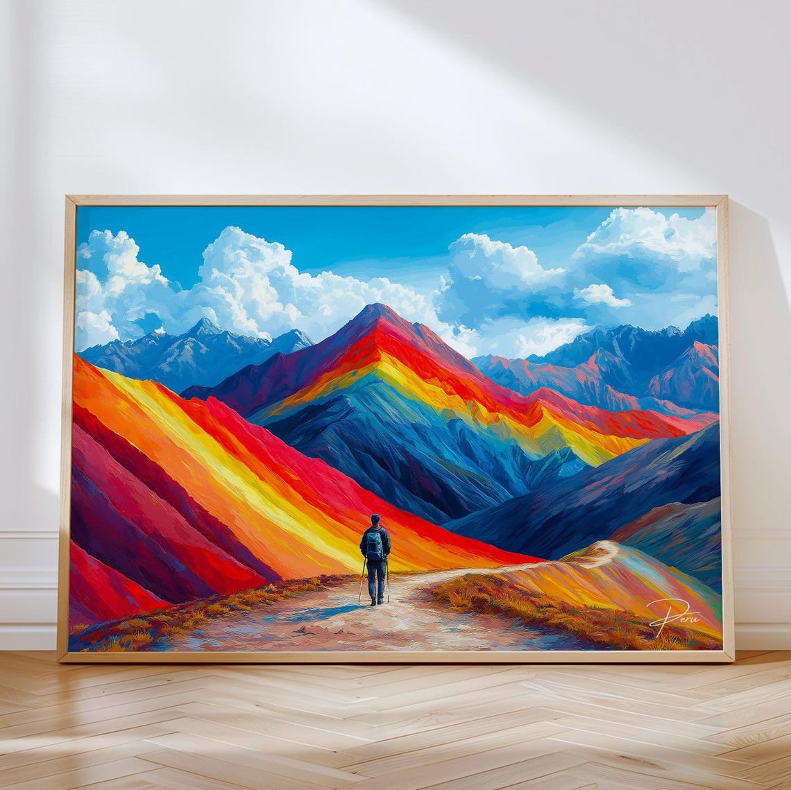 Rainbow Mountain Horizontal Travel Print - Peru Wall Art Framed Poster ...