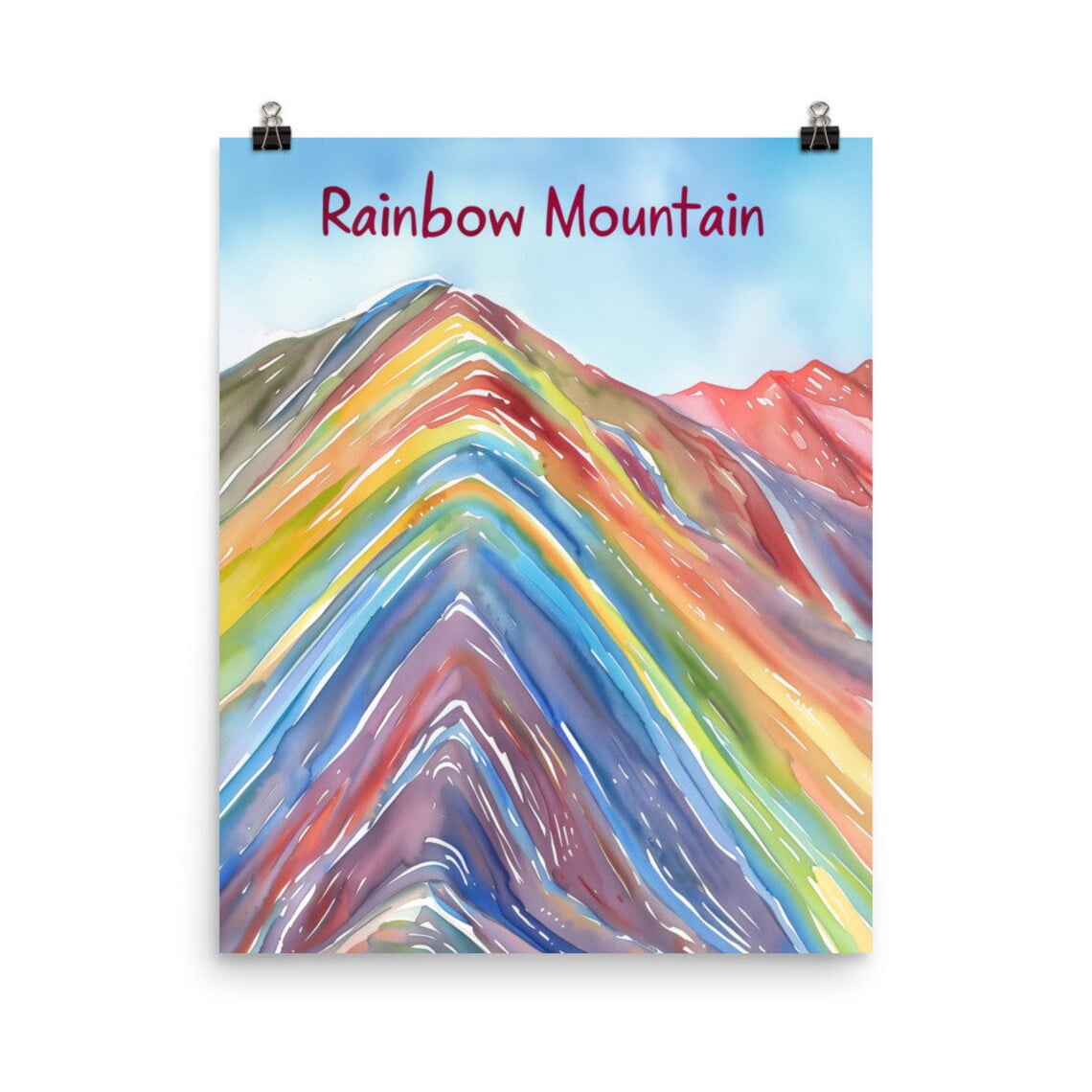 Rainbow Mountain Print, Peru Wall Art, South America Poster, Andes ...