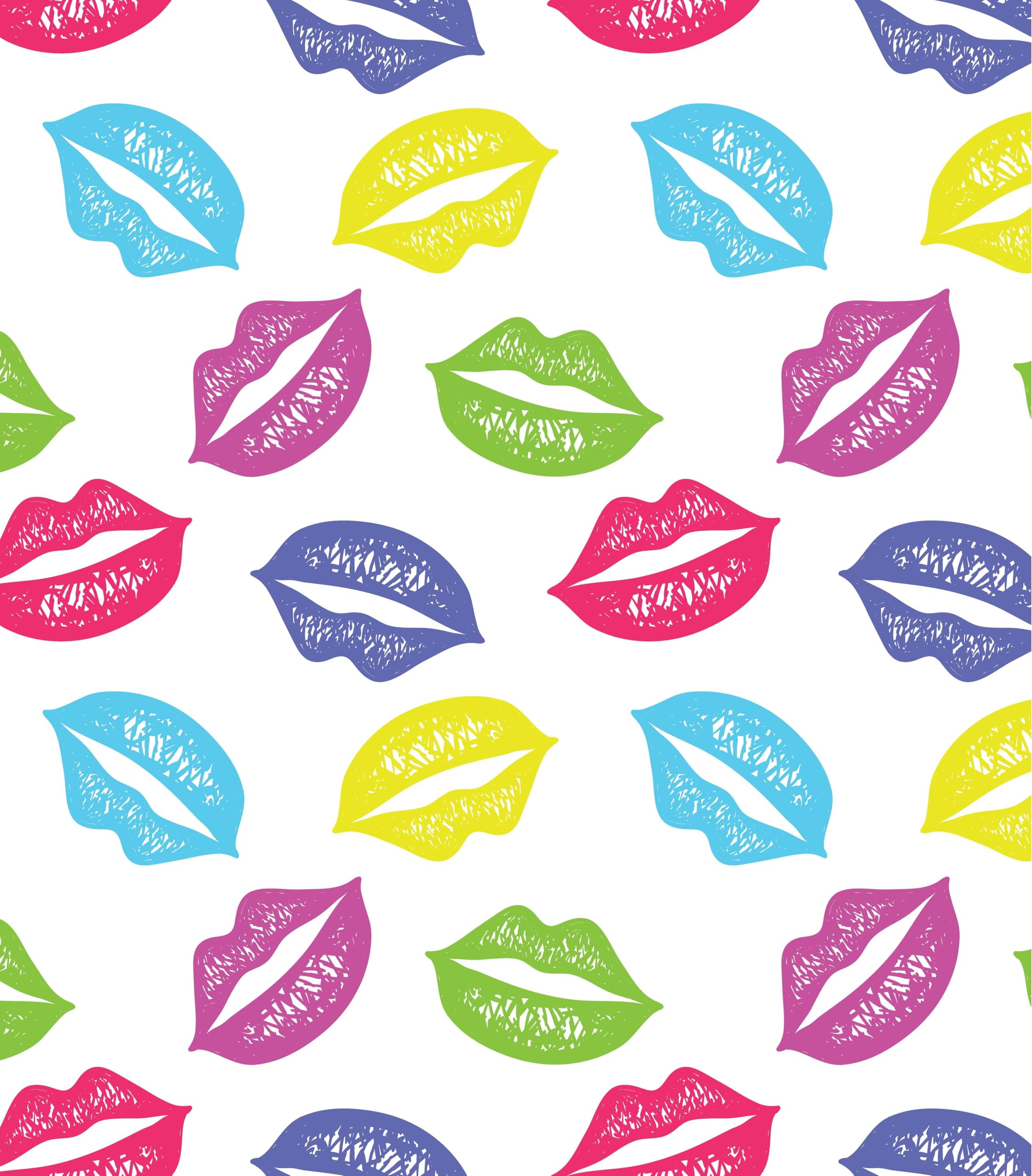 Rainbow Multi Color Lips Pattern Edible Image Photo Cake Topper For ...
