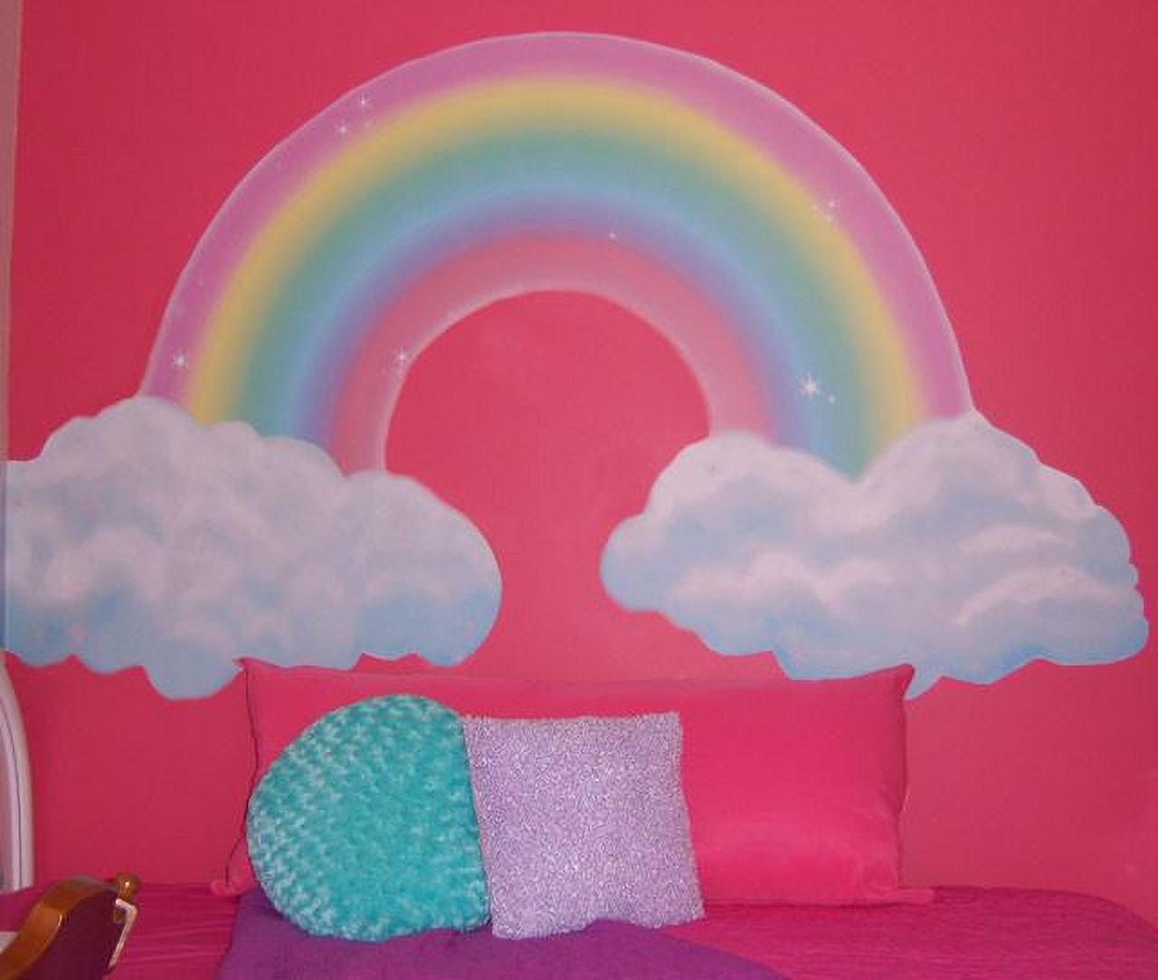Rainbow Mural ~Pastel Rainbow Wall Mural: Pretty Girls Room Mural ...