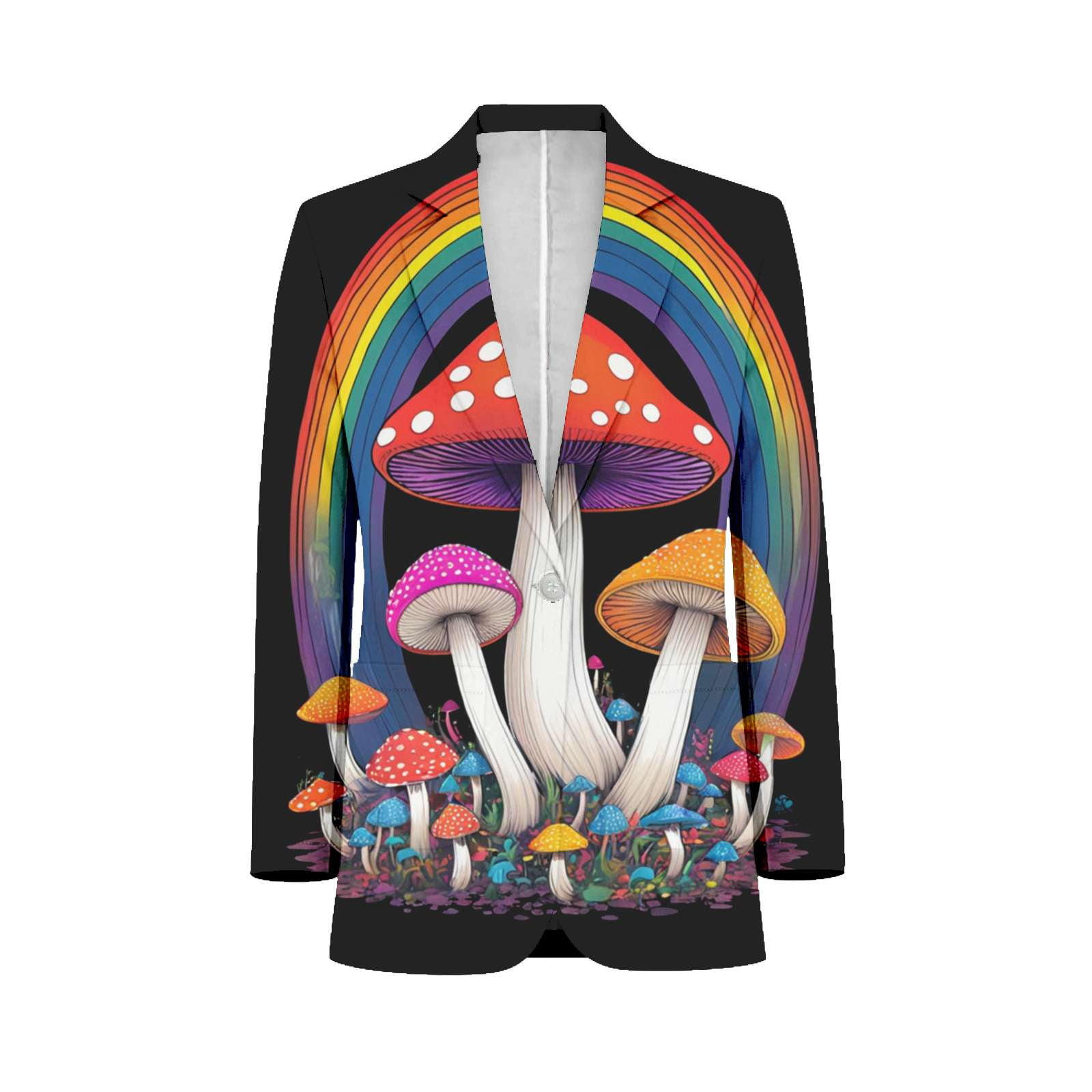 Rainbow Mushroom Fantasy Customized Men's Suits full man Shawl Collar ...