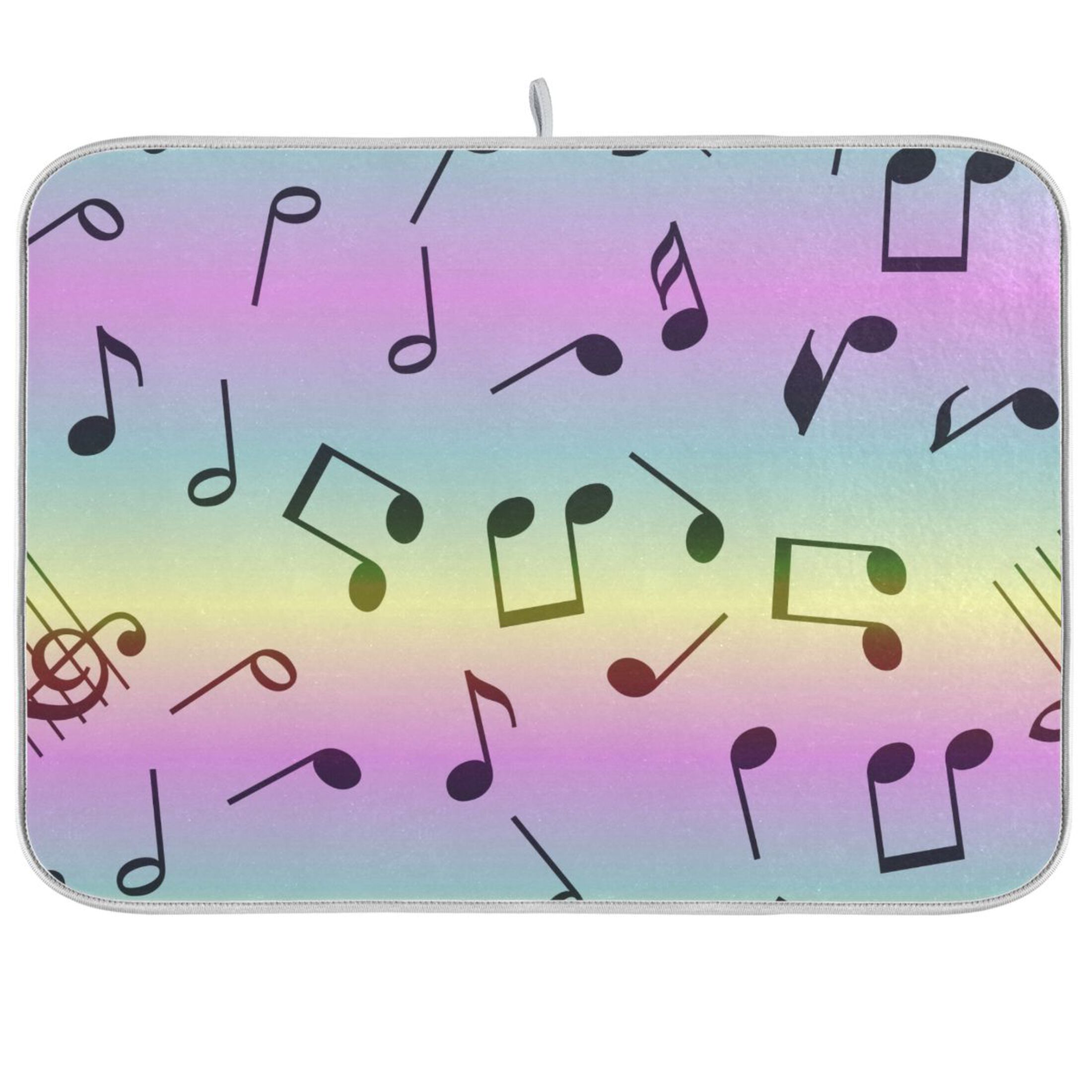 Rainbow Music Notes Dish Drying Mat Microfiber Kitchen Mats Large ...