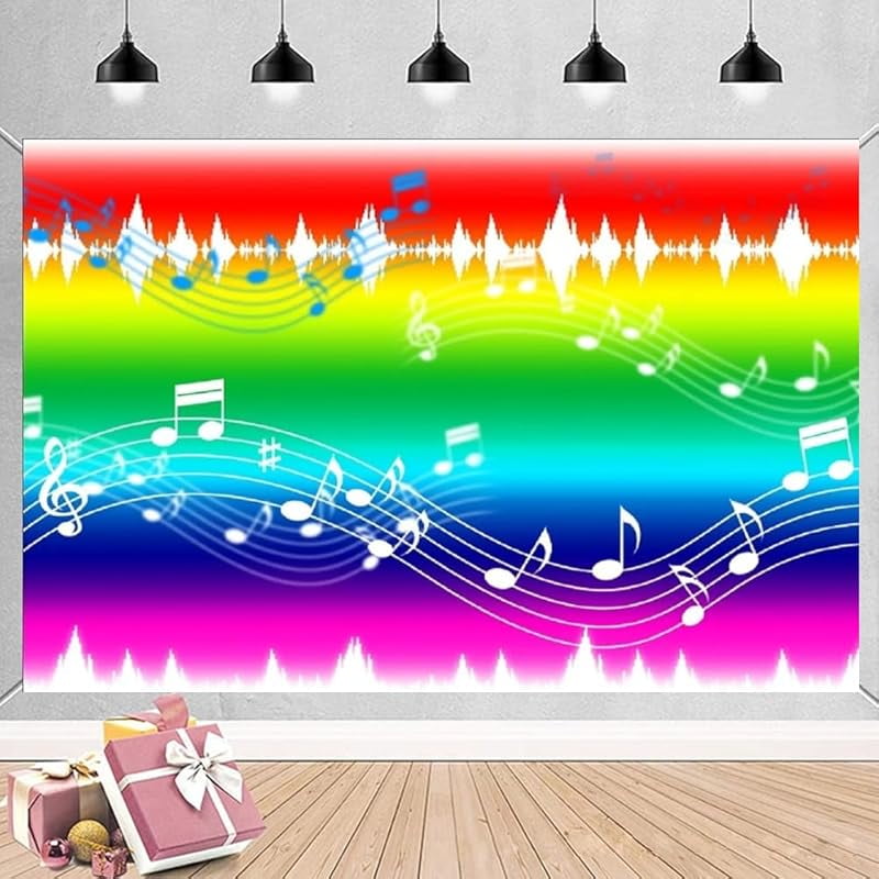 Rainbow Music Theme Background Stage Concert Photography Background ...