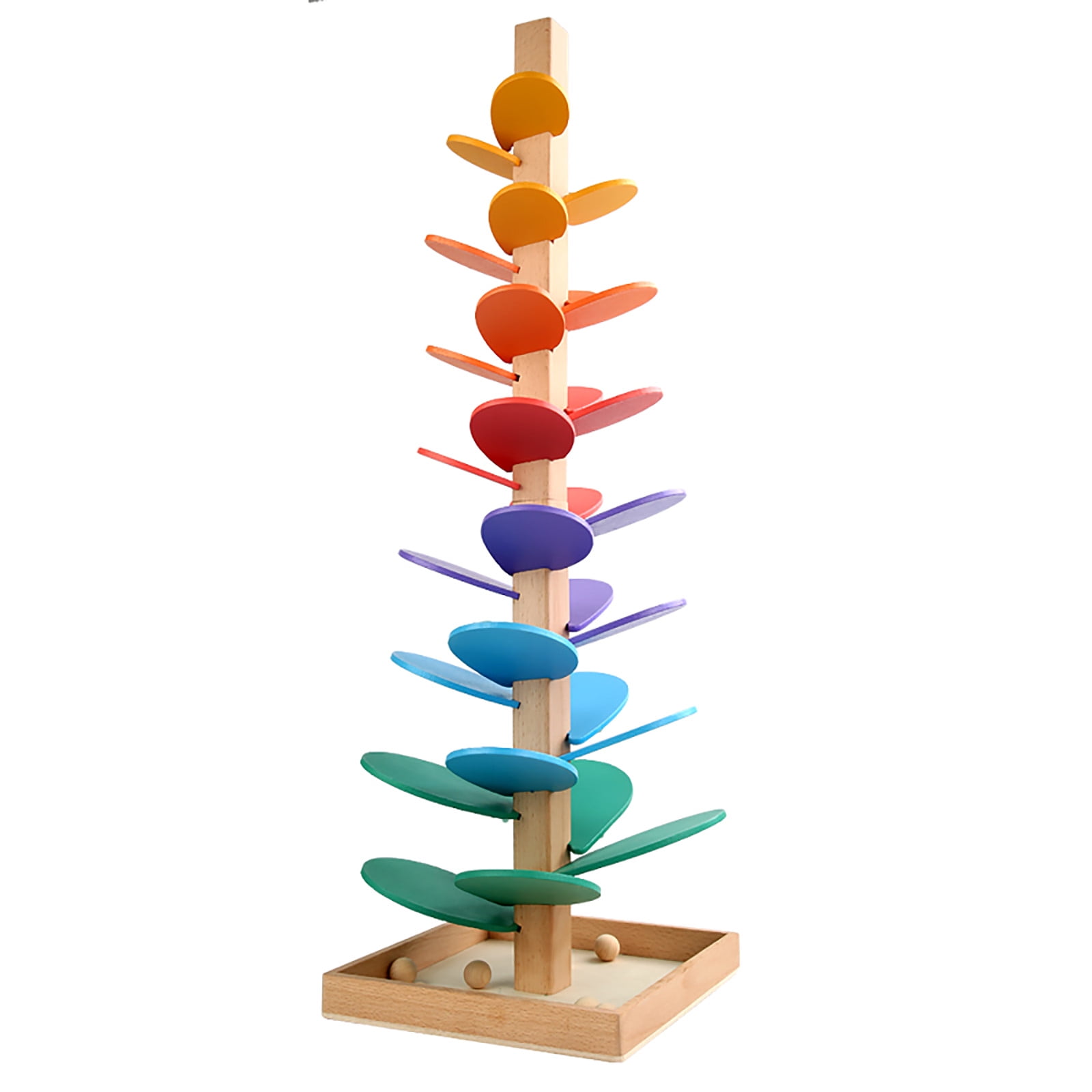 Rainbow Musical Tree Building Blocks Toy Ball Drop Toy for Kids,Wooden ...