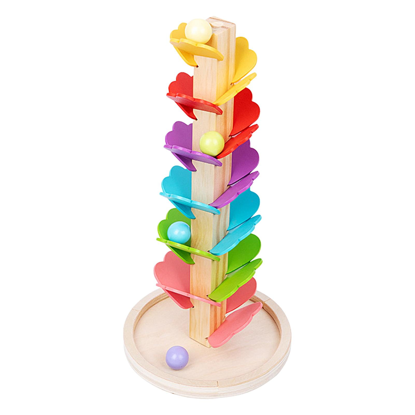 Rainbow Musical Tree Kit, Wooden Ball Drop Toy Colorful Musical Tree ...