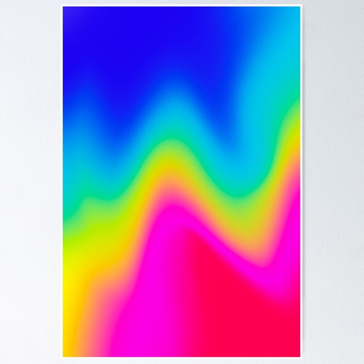 Rainbow Neon Aura Poster- Unframed Poster | Wall Art | Perfect For Home ...